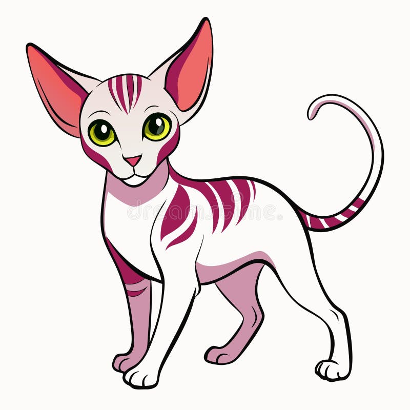Devon Rex cat play kawaii stock vector. Illustration of flat - 328354295