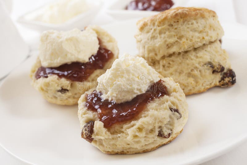 Devon Style Cream Tea stock photo. Image of scones, food - 135742056