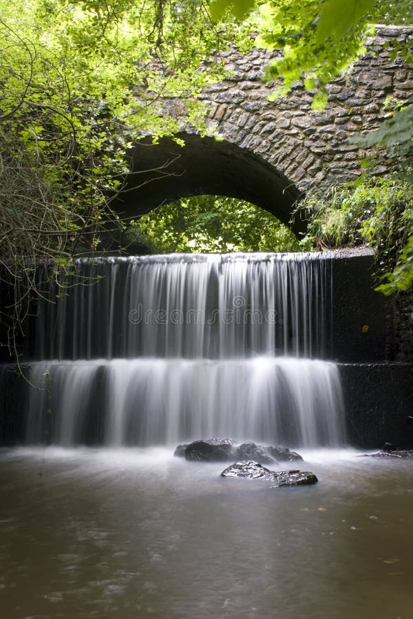 Devon Waterfall stock image. Image of trees, stream, rocks - 1379261