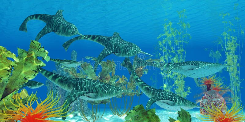 Devonian Doryaspis Fish stock illustration. Illustration of paleoart ...