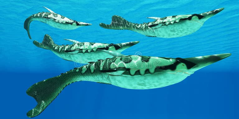 Devonian Pteraspis Fish Group Stock Illustration - Illustration of ...