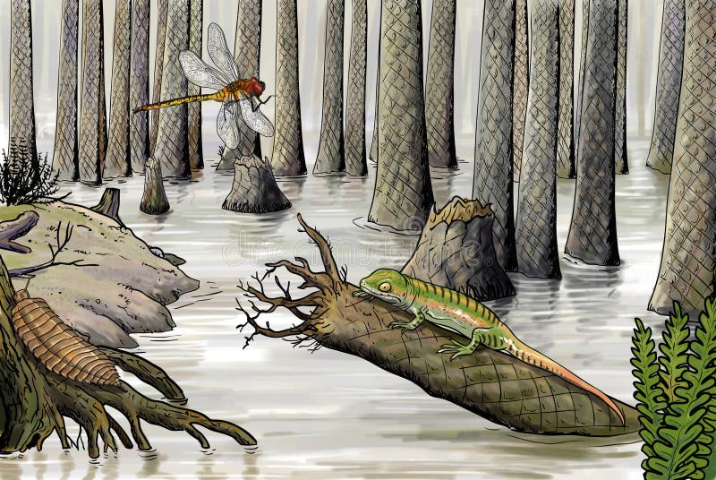 Devonian wildlife stock illustration. Illustration of time - 48493276