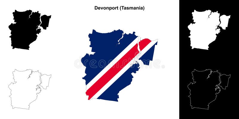 Devonport outline map stock illustration. Illustration of area - 334799915
