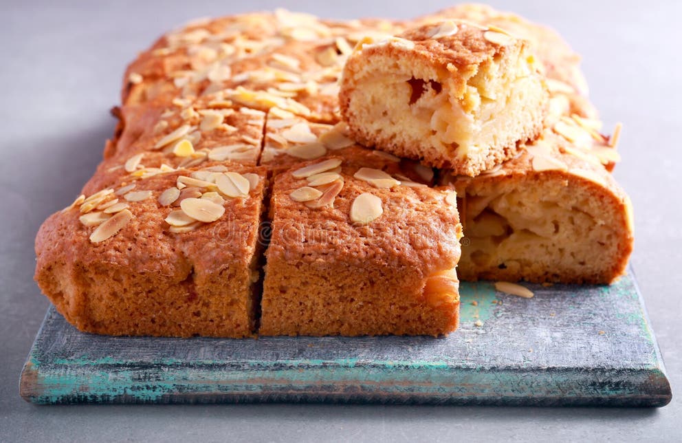 Devonshire Apple Cake, Sliced on Board Stock Photo - Image of filling ...