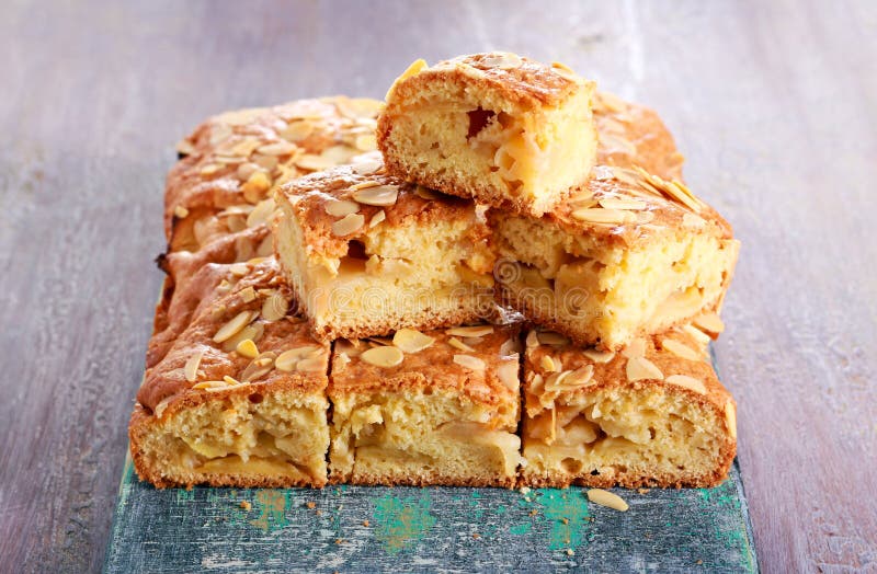 Devonshire Apple Cake, Sliced on Board, Stock Image - Image of filling ...