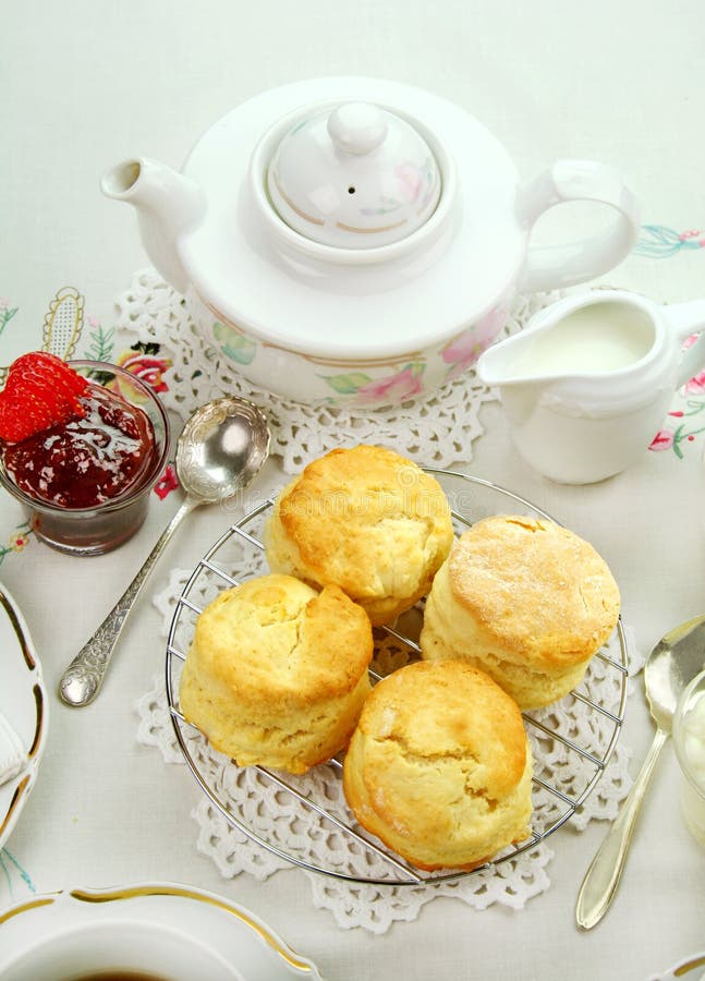 Devonshire Tea and Scones stock photo. Image of snack - 7998658