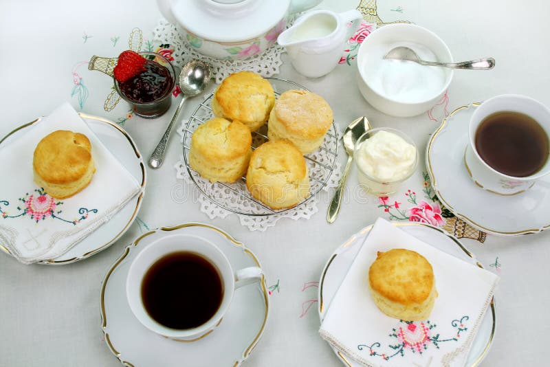 Devonshire Tea and Scones stock photo. Image of snack - 7998658
