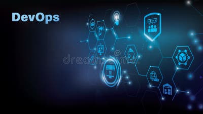 Devops. Agile Development and Optimization Concept on Virtual Screen Stock Vector - Illustration ...