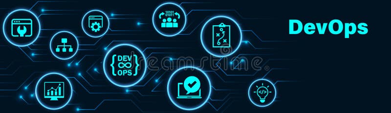 Devops. Agile Development and Optimization Concept on Virtual Screen ...