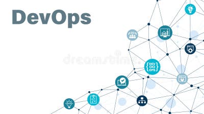 Devops. Agile Development and Optimization Concept on Virtual Screen Stock Vector - Illustration ...