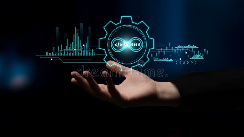 DevOps Automation Strategy and CI CD Pipeline for Software Motif Stock Illustration ...