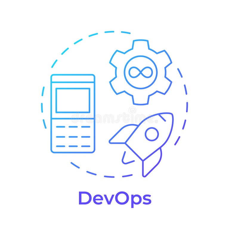 DevOps Blue Gradient Concept Icon Stock Illustration - Illustration of ...