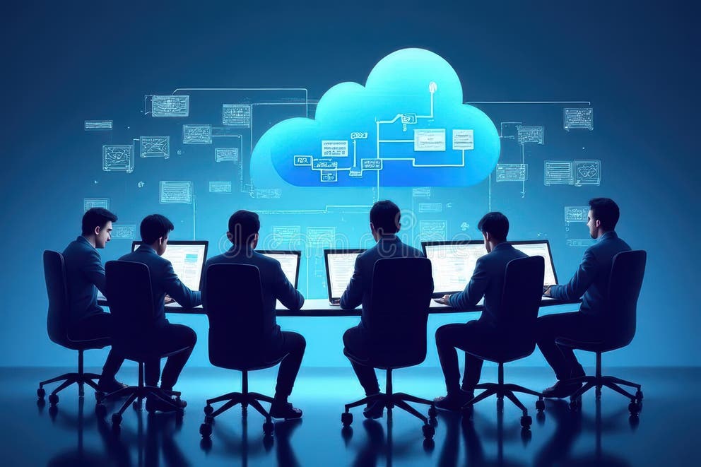 DevOps and Cloud Infrastructure Collaboration Stock Illustration ...