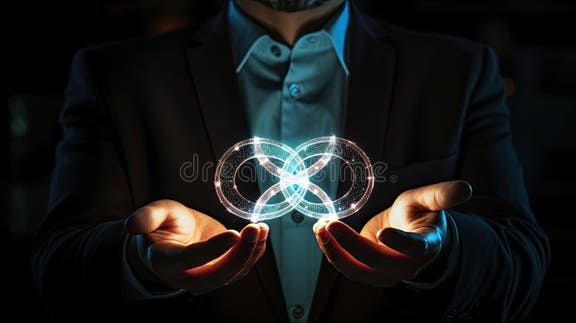 DevOps Concept, an it Engineer Holding the Glowing Devops Symbol ...