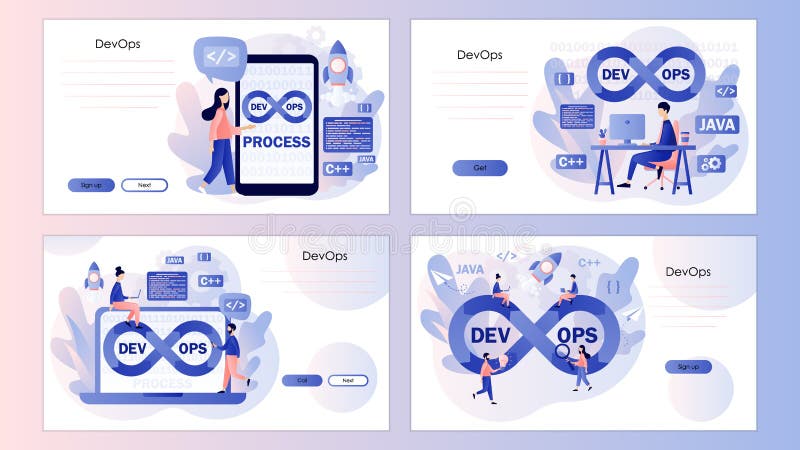 Devops Concept Tiny Programmers Practice Of Development And Software