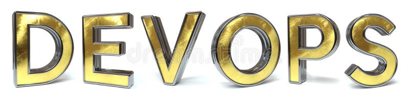 Devops golden text stock illustration. Illustration of spot - 118412713