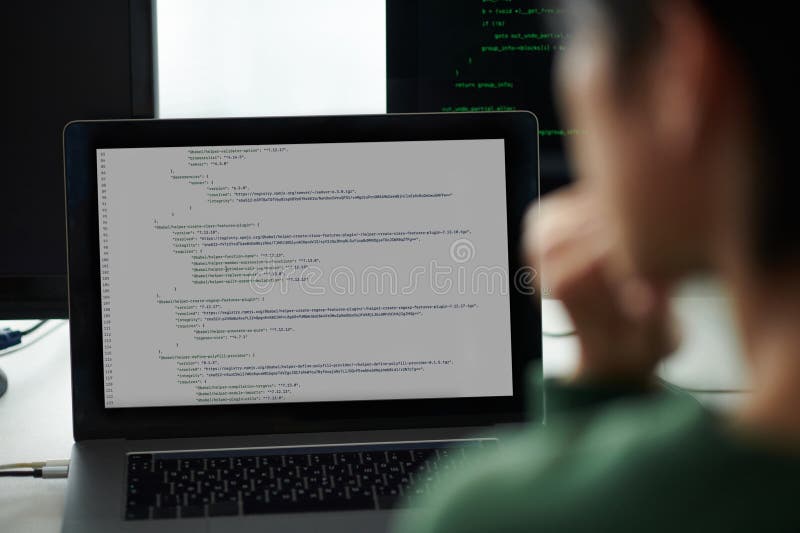 Devops Engineer Looking at Code Stock Photo - Image of programmer ...