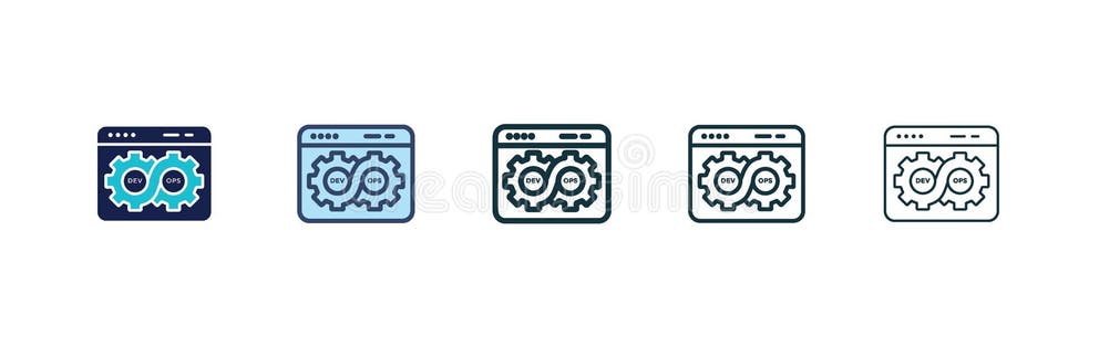 DEVOPS Icon Vector Set on White Background Stock Vector - Illustration ...