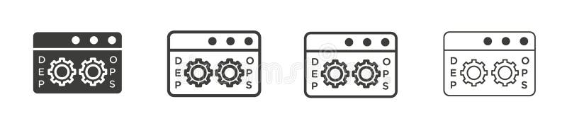DEVOPS Icon Vector Set on White Background Stock Vector - Illustration ...