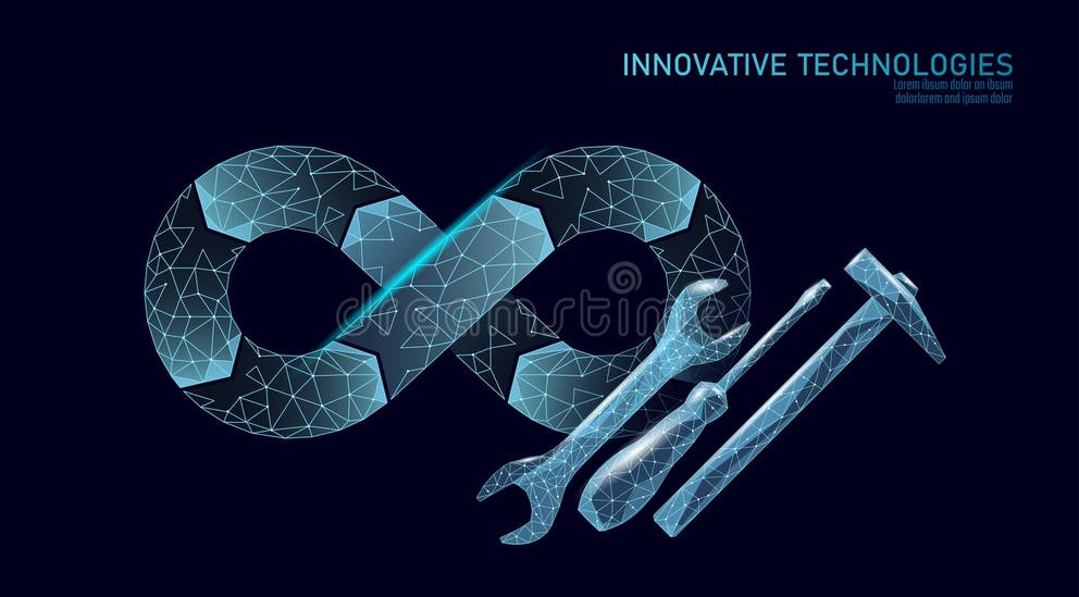 DevOps Infinity Loop Concept with Tools. Continuous Process Automation ...