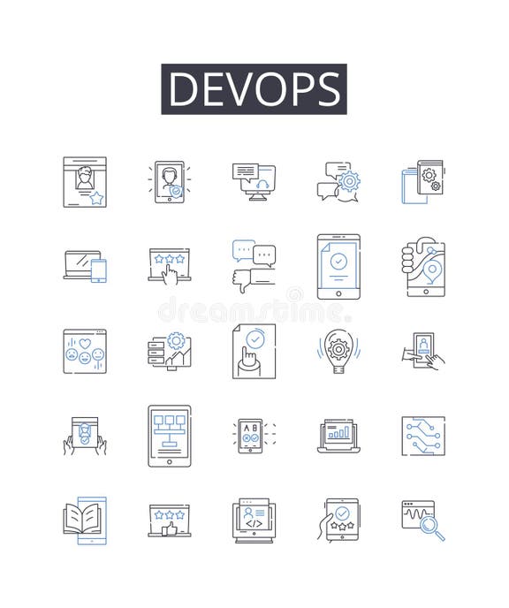 DevOps Line Icons Collection. Agile Development, Cloud Computing, Digital Transformation ...