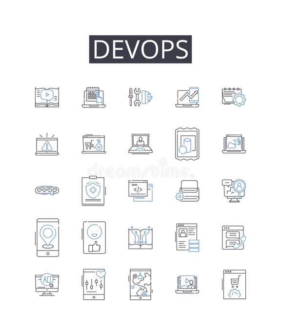 DevOps Line Icons Collection. Agile Development, Cloud Computing ...