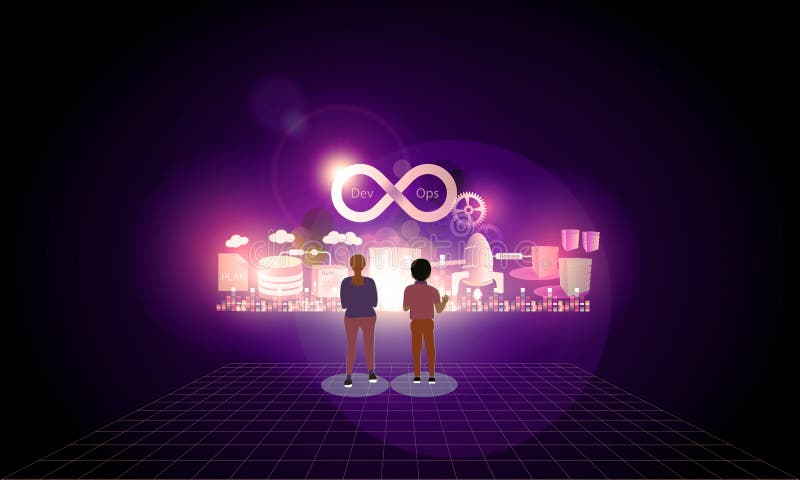 Devops Developers Characters Software Delivery Automation Process Concept Software Development