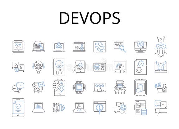 DevOps Line Icons Collection. Agile Development, Cloud Computing ...