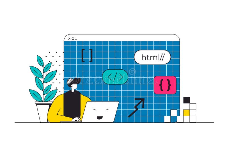 DevOps Outline Illustration Stock Illustration - Illustration of modern ...