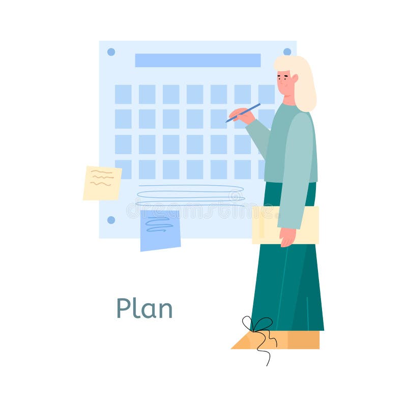 DevOps with Project Manager Planning Work, Cartoon Vector Illustration ...