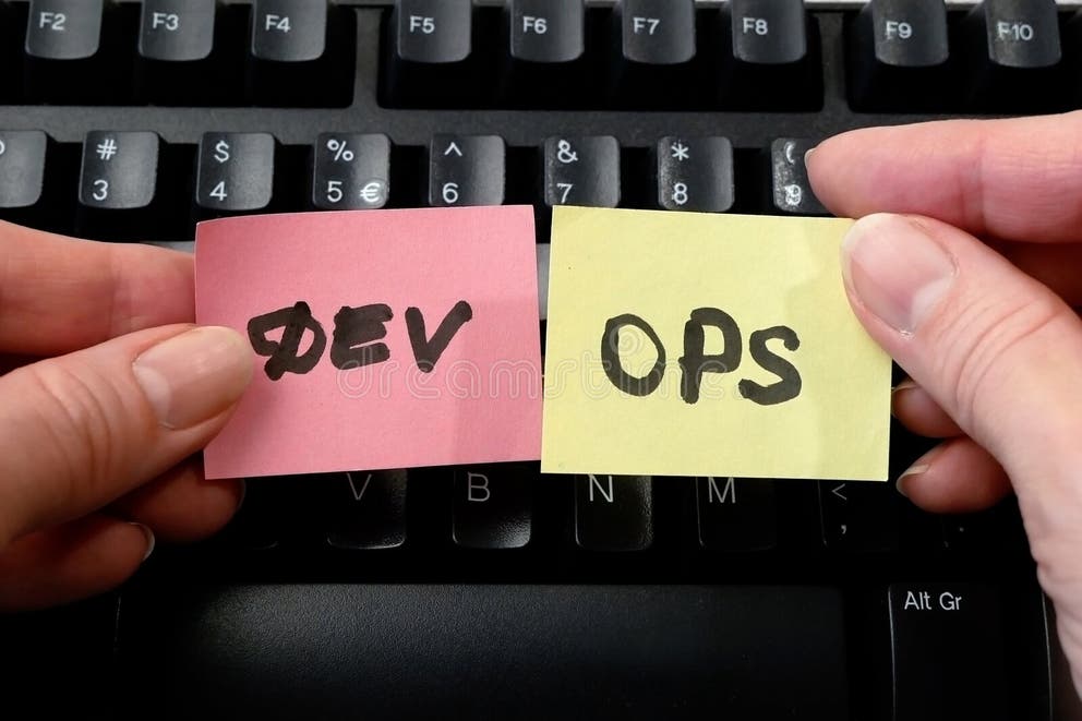 Devops Stickers on Keyboard Concept, Software Scrum Agile Board with ...