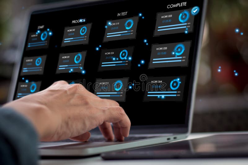 Devops Team Incremental Work Iterative Procedures Lean Project Management Tool On A Pc With