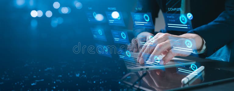 Devops Team, Incremental Work, Iterative Procedures, Lean Project Management Tool. on a PC with ...