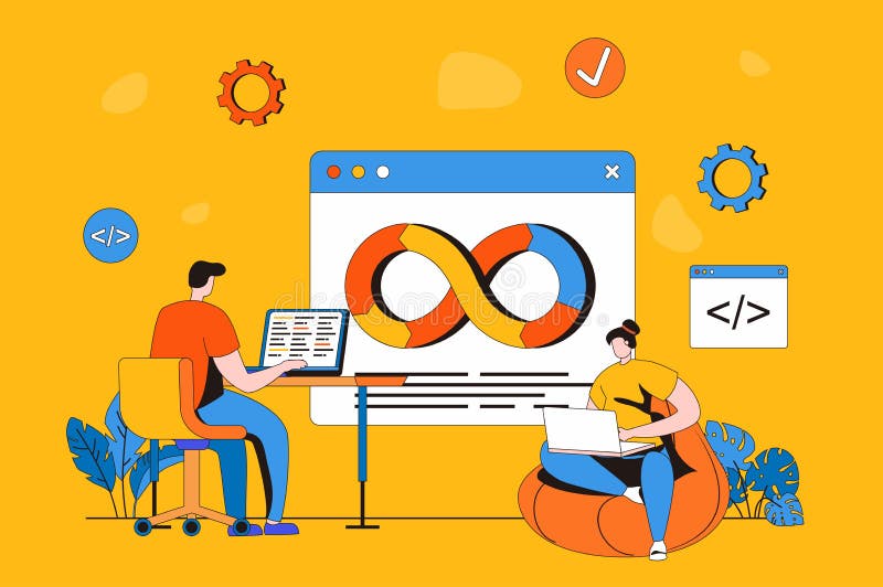 Devops Flat Design Stock Illustrations – 423 Devops Flat Design Stock Illustrations, Vectors ...