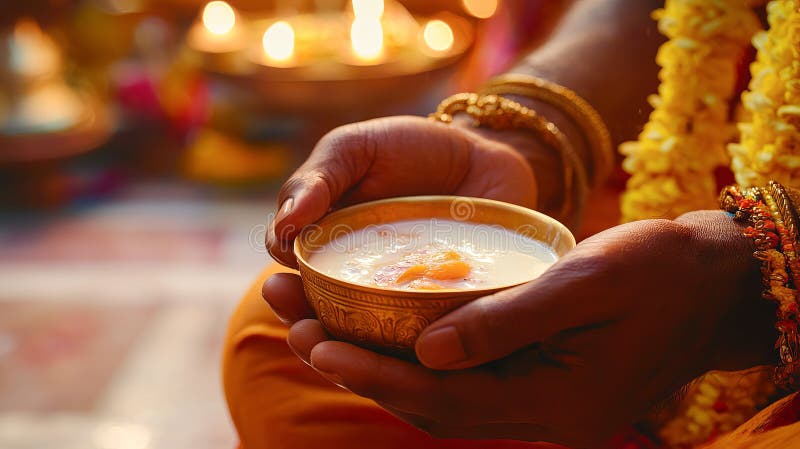 Devotee S Hands Holding a Sacred Bowl during Maha Shivaratri Ritual ...