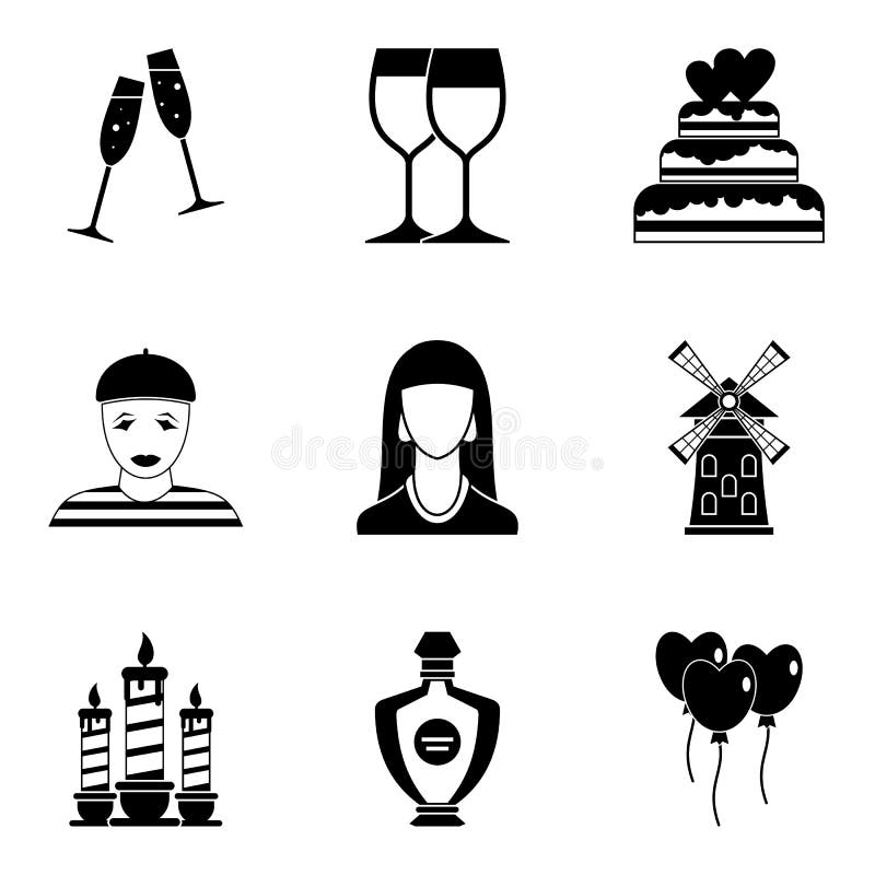 Devotion Icons Set, Simple Style Stock Vector - Illustration of heart ...