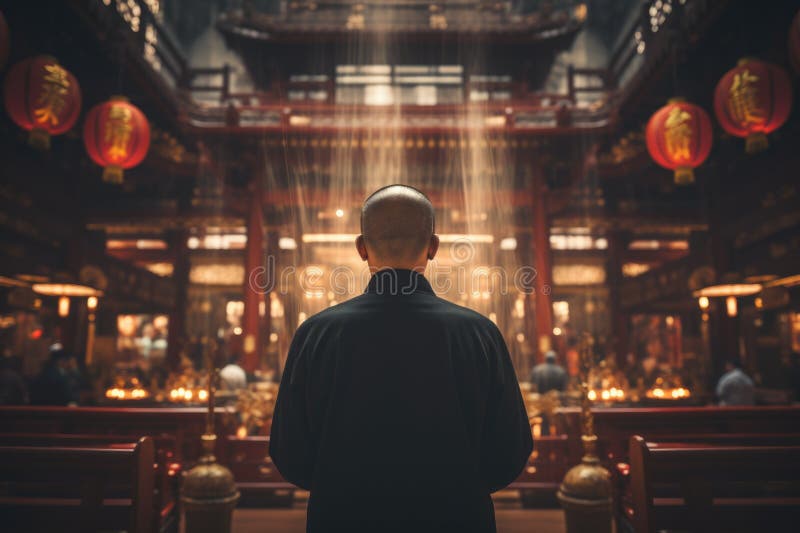 Devotion in Motion: a Chinese Man in Deep Prayer, Resonating with the ...