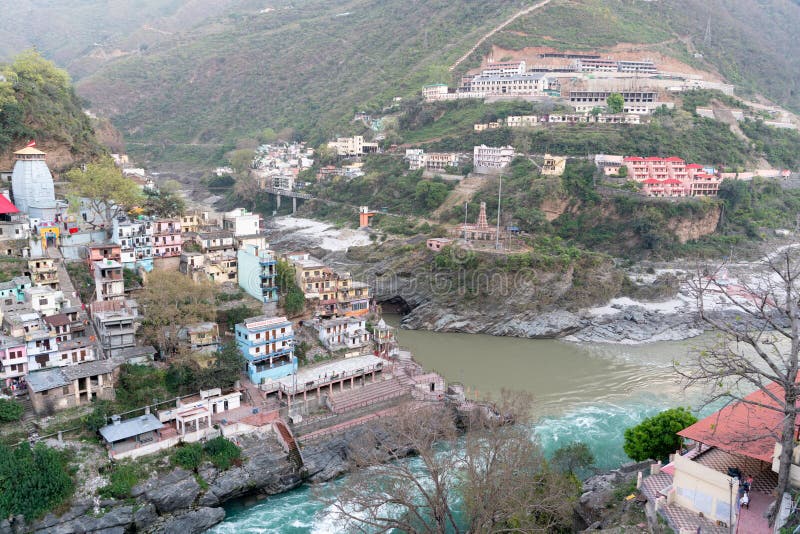 Devprayag/India-19.04.2019:the City and Place Where Ganga Comes Stock ...
