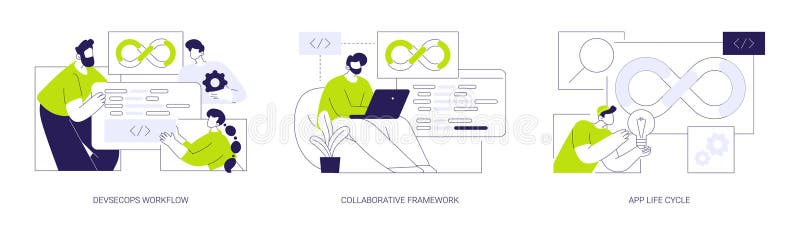 DevSecOps Isolated Cartoon Vector Illustrations Se Stock Vector - Illustration of collaborative ...