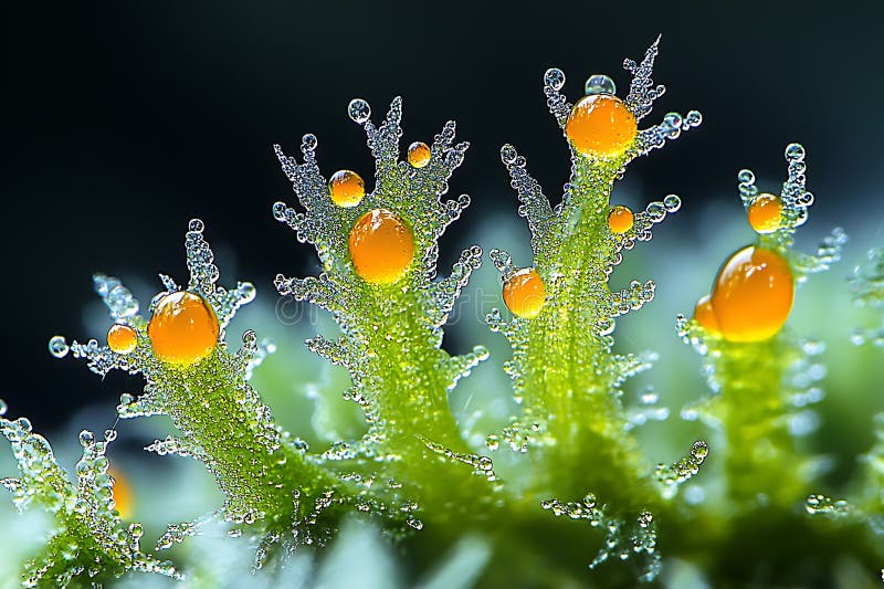 Dew-covered Pine Needle Macro, Crisp Textures in Light. Stock ...