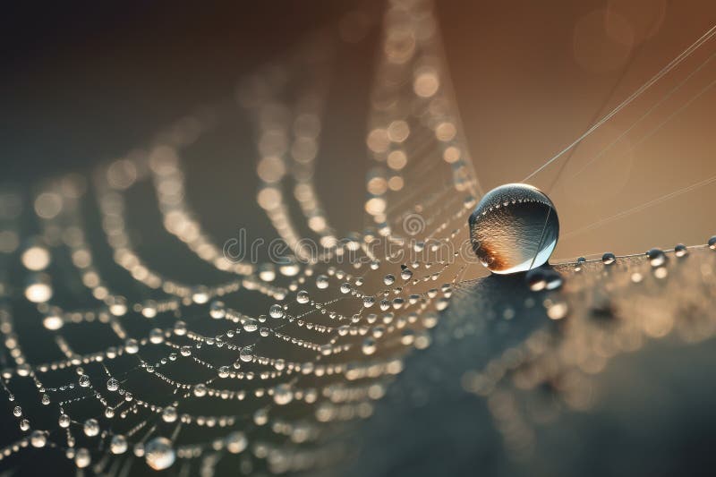 A Dew Covered Spider Web with Water Droplets on it S Web Stock ...