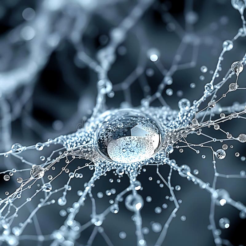 Dew Drop Neural Network. Beautiful Abstract Background. AI-generated ...