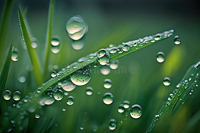 Dew on the Fresh Spring Grass in the Field. Stock Photo - Image of ...