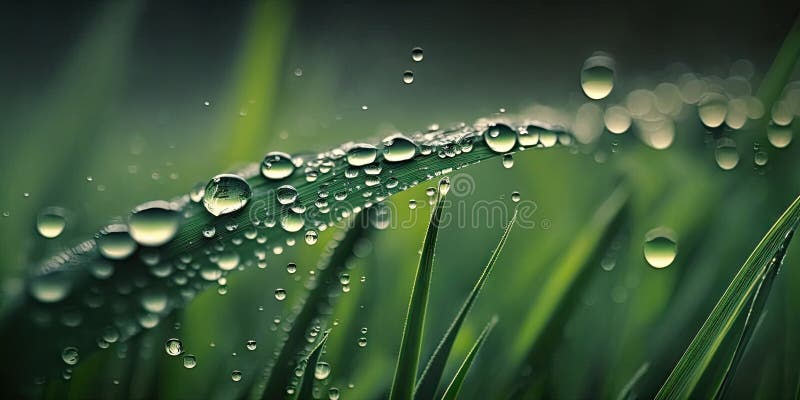 Dew on the Fresh Spring Grass in the Field. Stock Illustration ...
