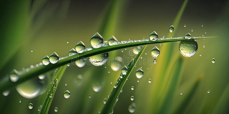 Dew on the Fresh Spring Grass in the Field. Stock Photo - Image of ...