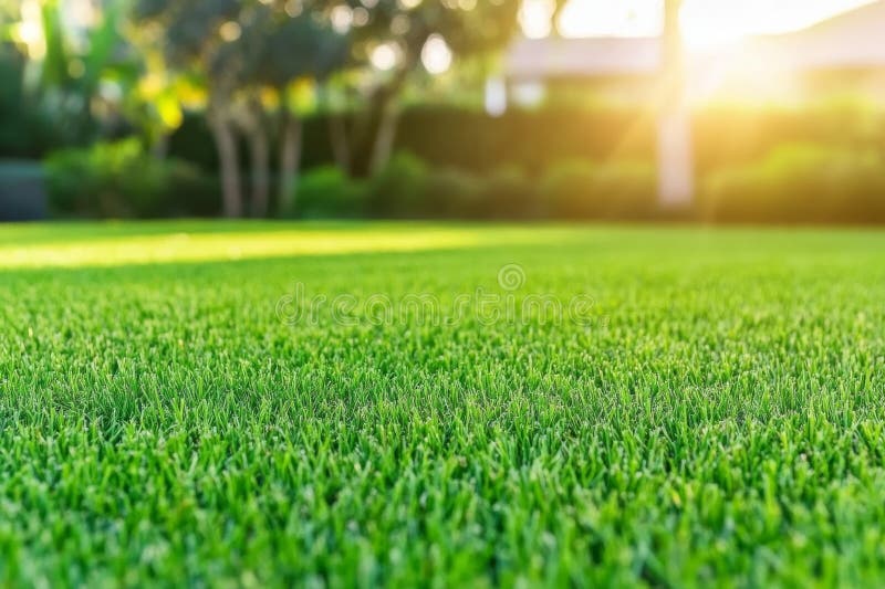 Dew on the Grass and Sun Rays Shining through Characterize a Spring ...