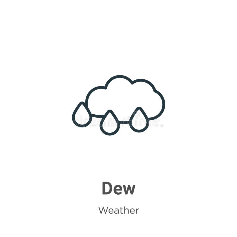 Dew Outline Vector Icon. Thin Line Black Dew Icon, Flat Vector Simple ...