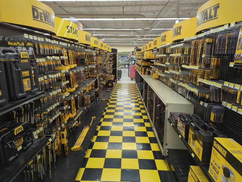 DeWalt Brand Power Tools Section at Big R Stores Stock Image - Image of ...