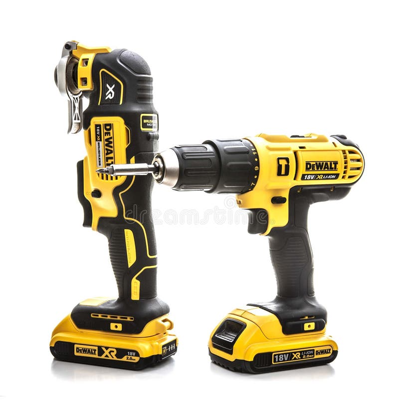 DeWalt Cordless Drill on a White Background Editorial Photography ...