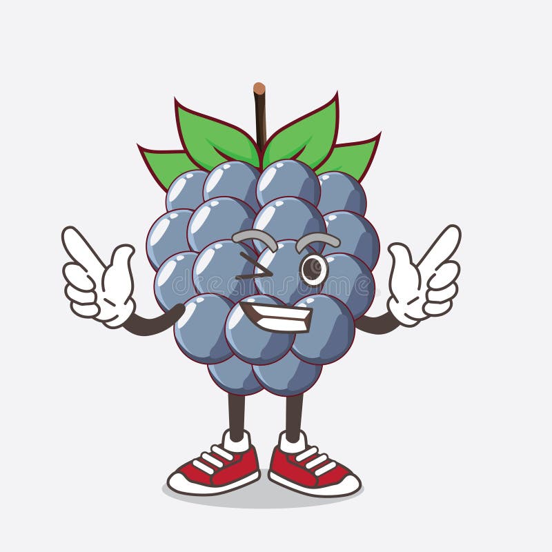 Dewberries Fruit Cartoon Mascot Character with Winking Eye Stock Vector ...